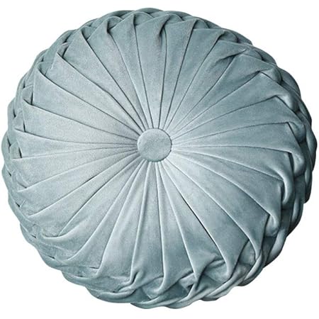 Amazon.com: Gentlecarin Round Filled Cushion,Velvet Cushions,Pleated ...