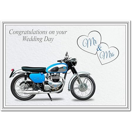 Motorbike Wedding Card - Congratulations to for Bikers and Motorcycle ...