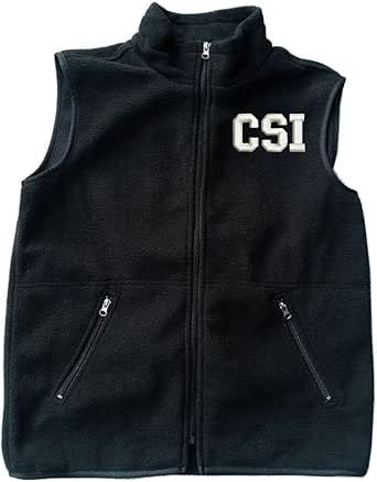 MILITARY CSI Crime Scene Investigatio Black Fleece Zipped Vest with ...