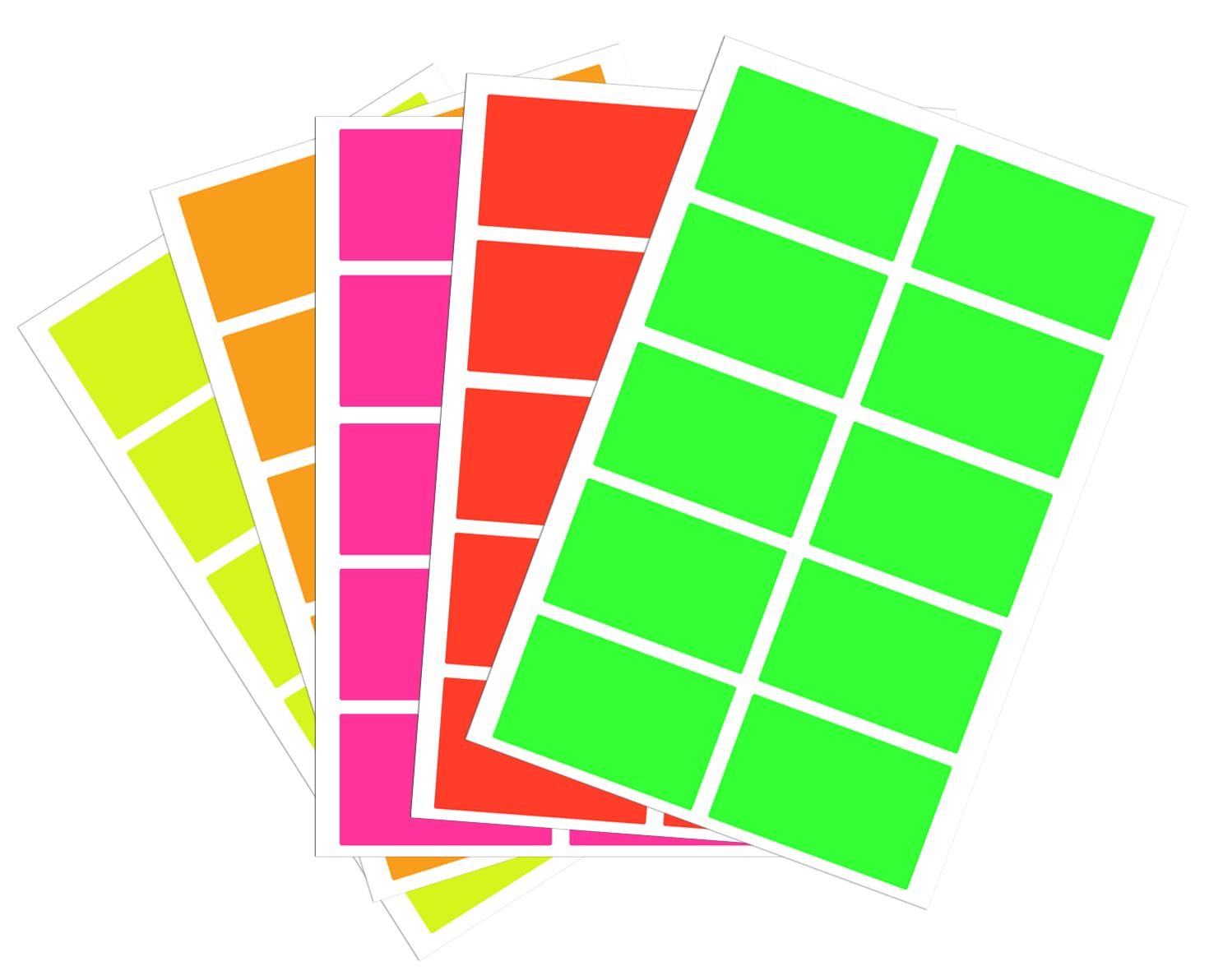 Royal Green Rectangular Color Coded Labels 5cm x 3cm Neon Sticker ...