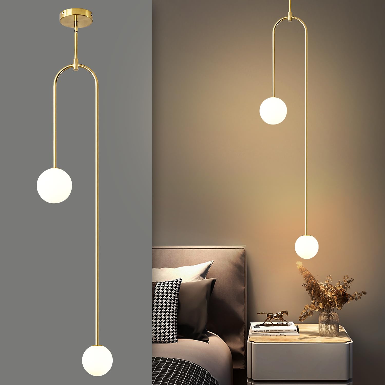 Buy Online Generation 2 Light U-Shape Bedside Lamp Modern Golden ...