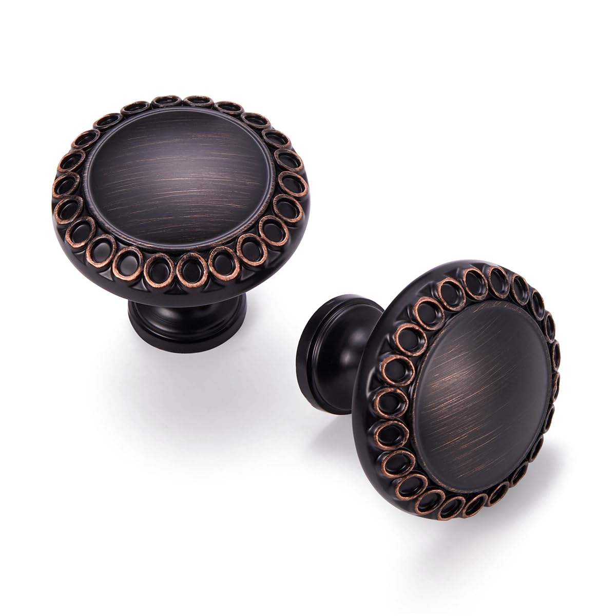Aandxmok 10 Pack Round Oil Rubbed Bronze Knobs - 1.26 Inch - Vintage ...