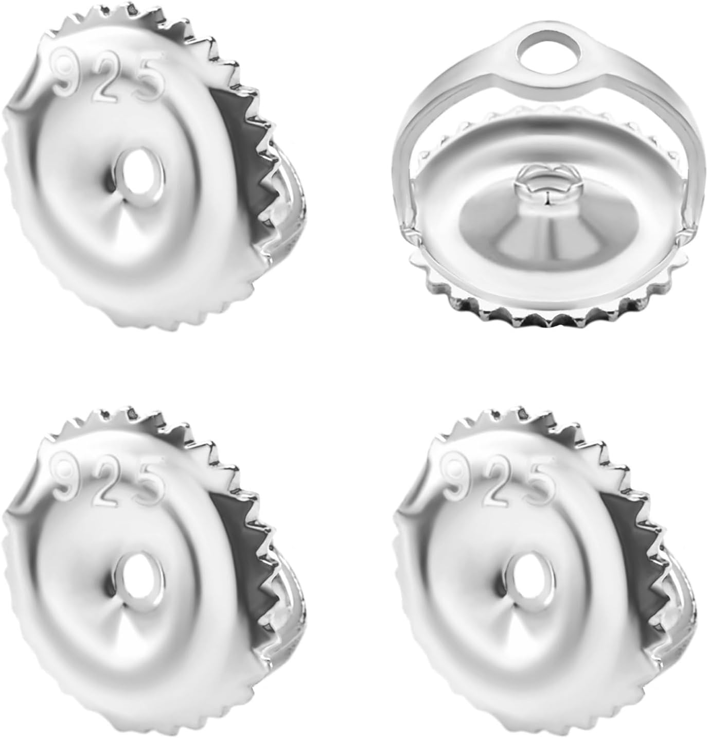 Amazon.com: 3 Pairs Screw Earring Backs, 925 Sterling Silver Screw On ...