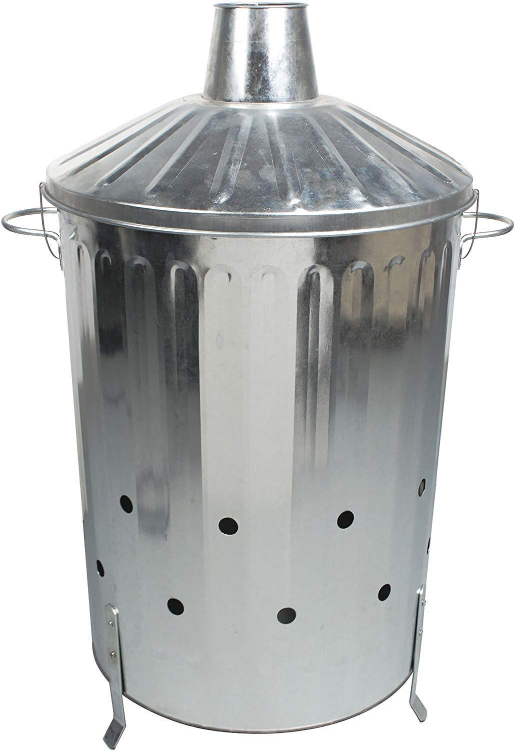Incinerator Bin Simpaoutdoor Extra Large 125 Litre Galvanised Metal ...