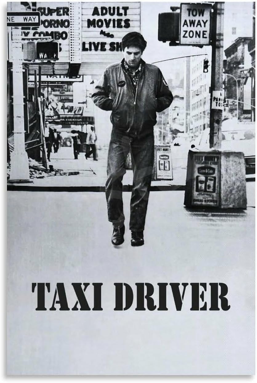 Taxi Driver Black And White Poster of A Retro Art Film with A Plot ...