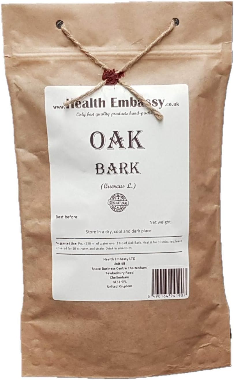 Oak Bark Tea (Quercus Cortex) - Health Embassy - 100% Natural (100g ...