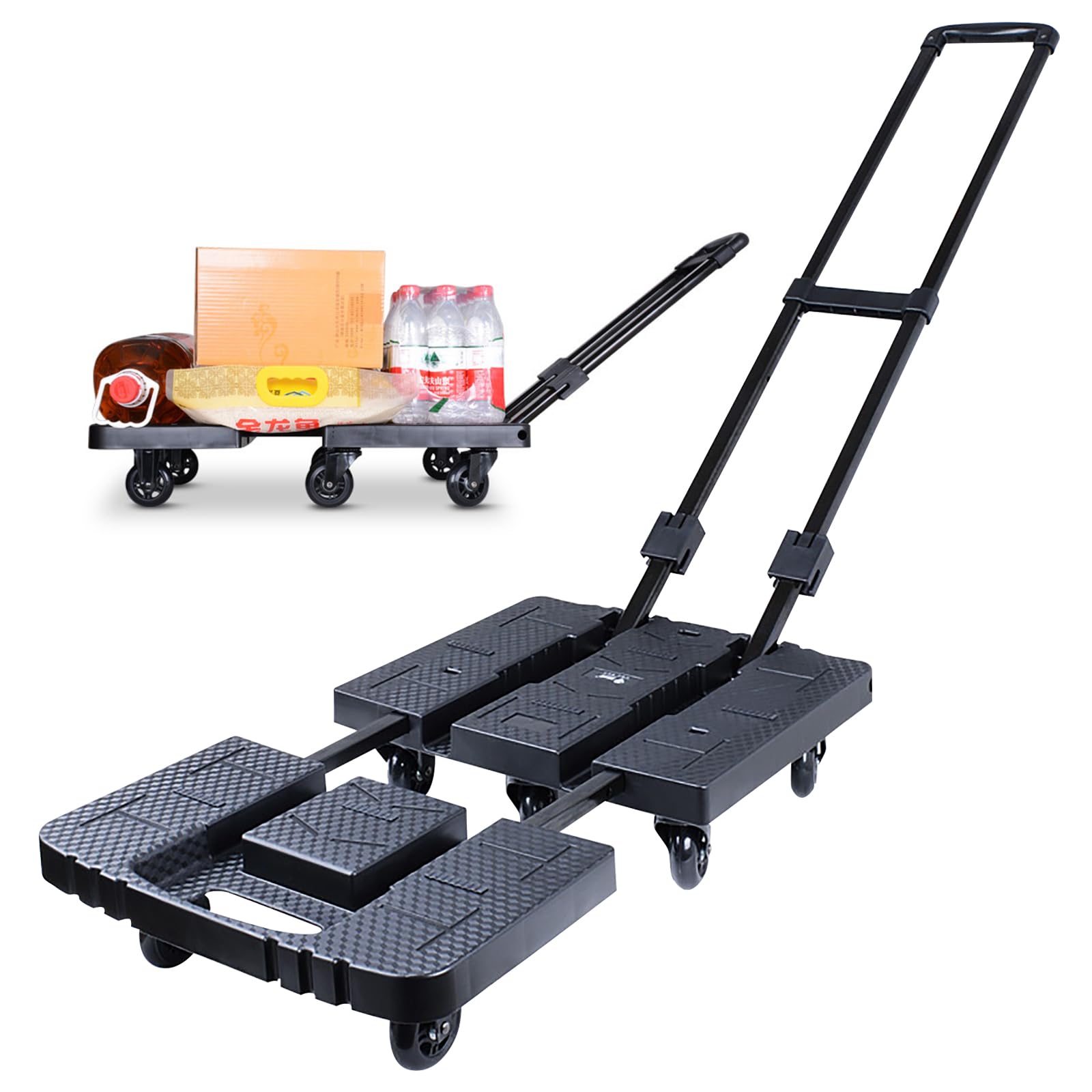 Buy Decostatue Folding Hand Push Cart Dolly with Handle Truck Platform ...