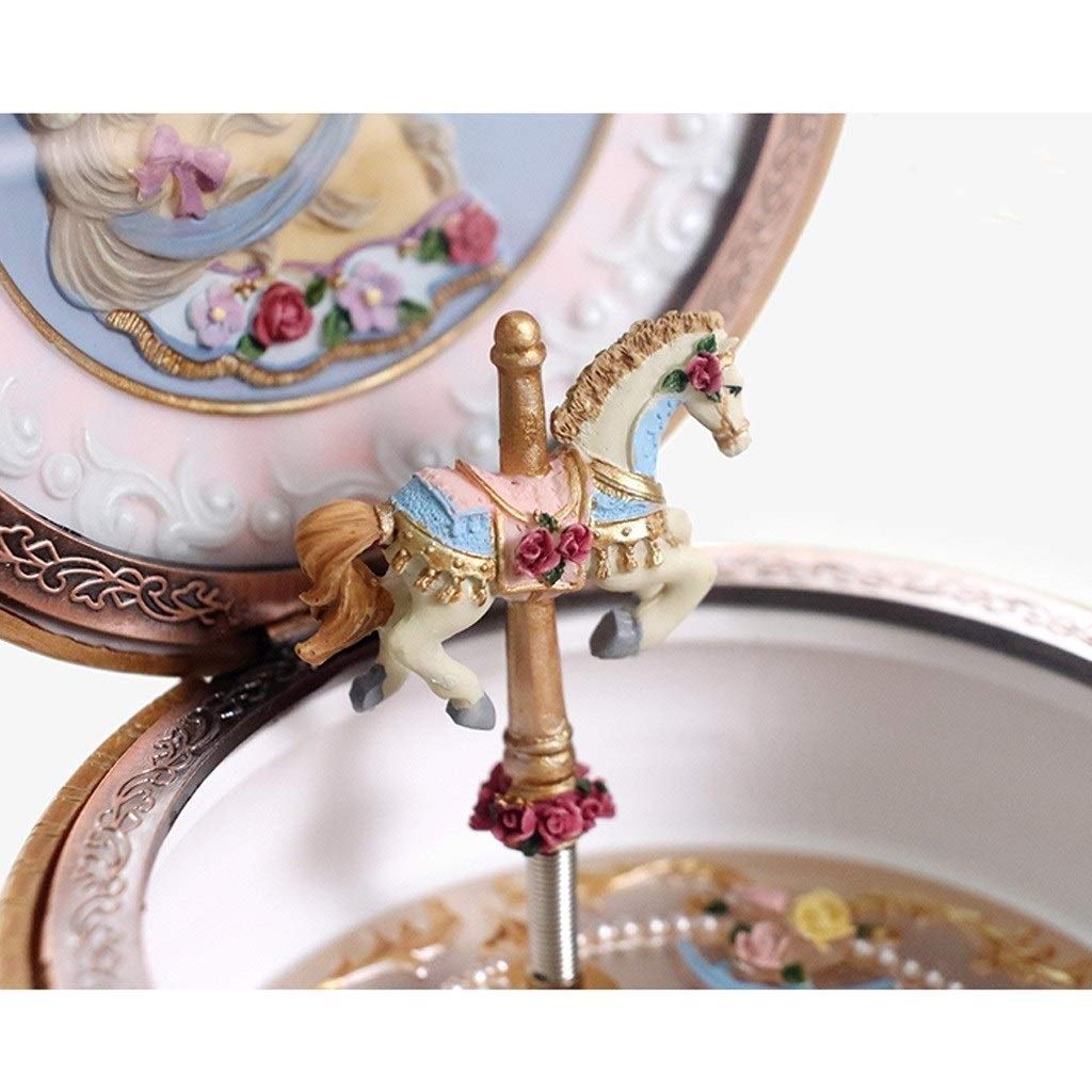 Rotating Music Box Classical Carousel Horse Music Box | LED Lights ...