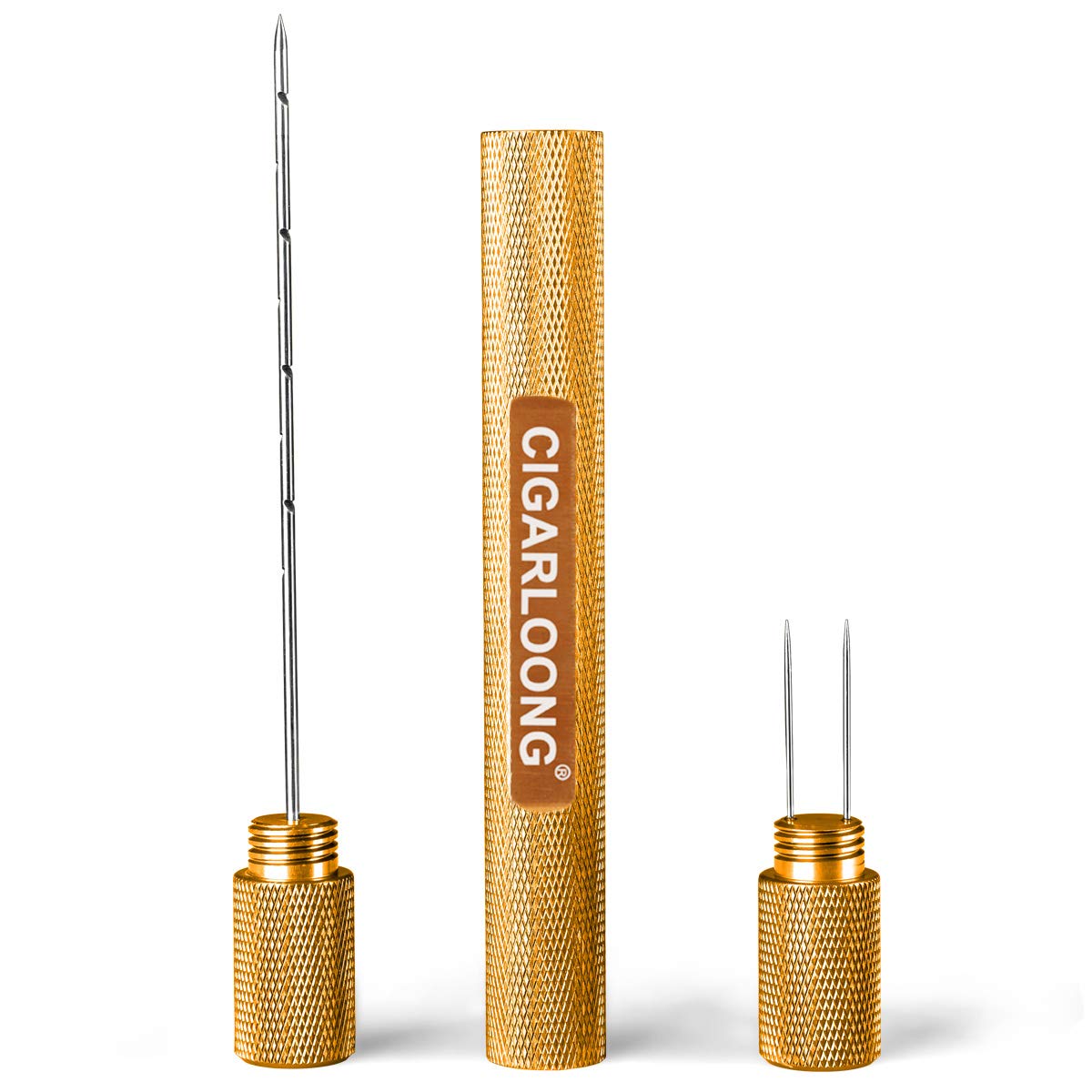 Amazon.com: CIGARLOONG Cigar Draw Double-Size Gold Cigar Tool of Punch ...