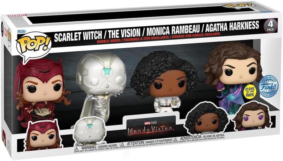 Amazon.com: Funko POP! Movie Wanda Vision Glow Figures Pack of 4 : Toys ...