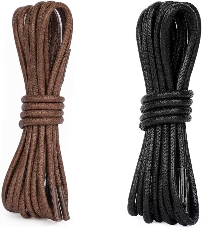 2 Paia Lacci Tondi Cerati, Lacci per Scarpe da Abito o Scarpe in Pelle ...