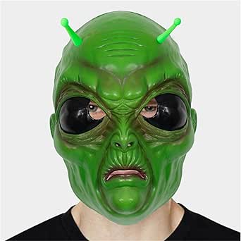 Amazon.com: Green Alien Face Masks Costume,Full Head Alien Mask,Horror ...