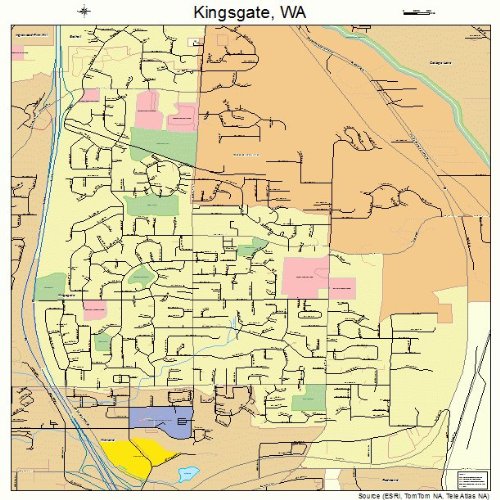 Large Street & Road Map of Kingsgate, Washington WA - Printed poster ...