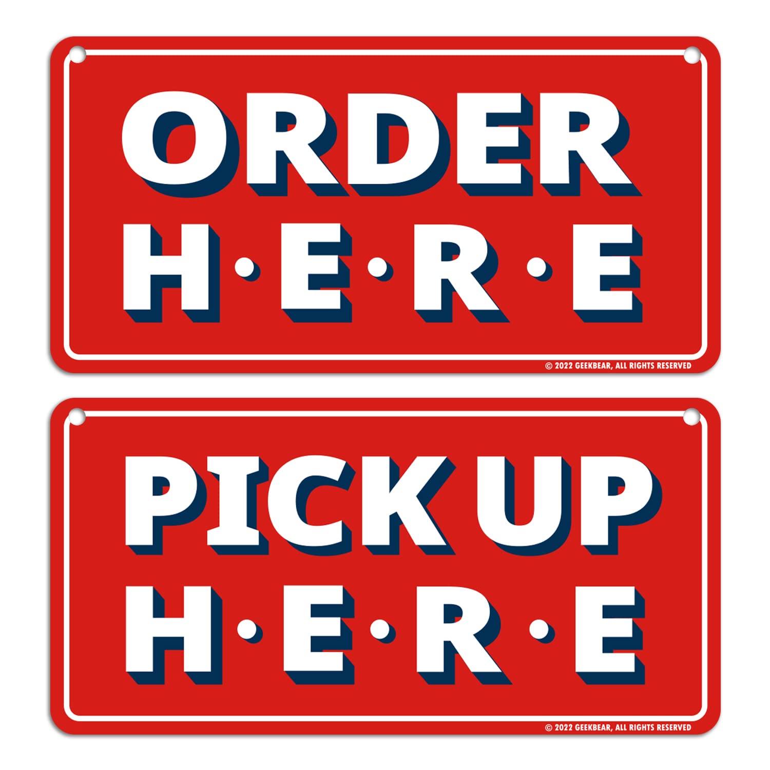 Amazon.com : GEEKBEAR Order Here and Pick Up Here Signs (Red) - 2 Pack ...
