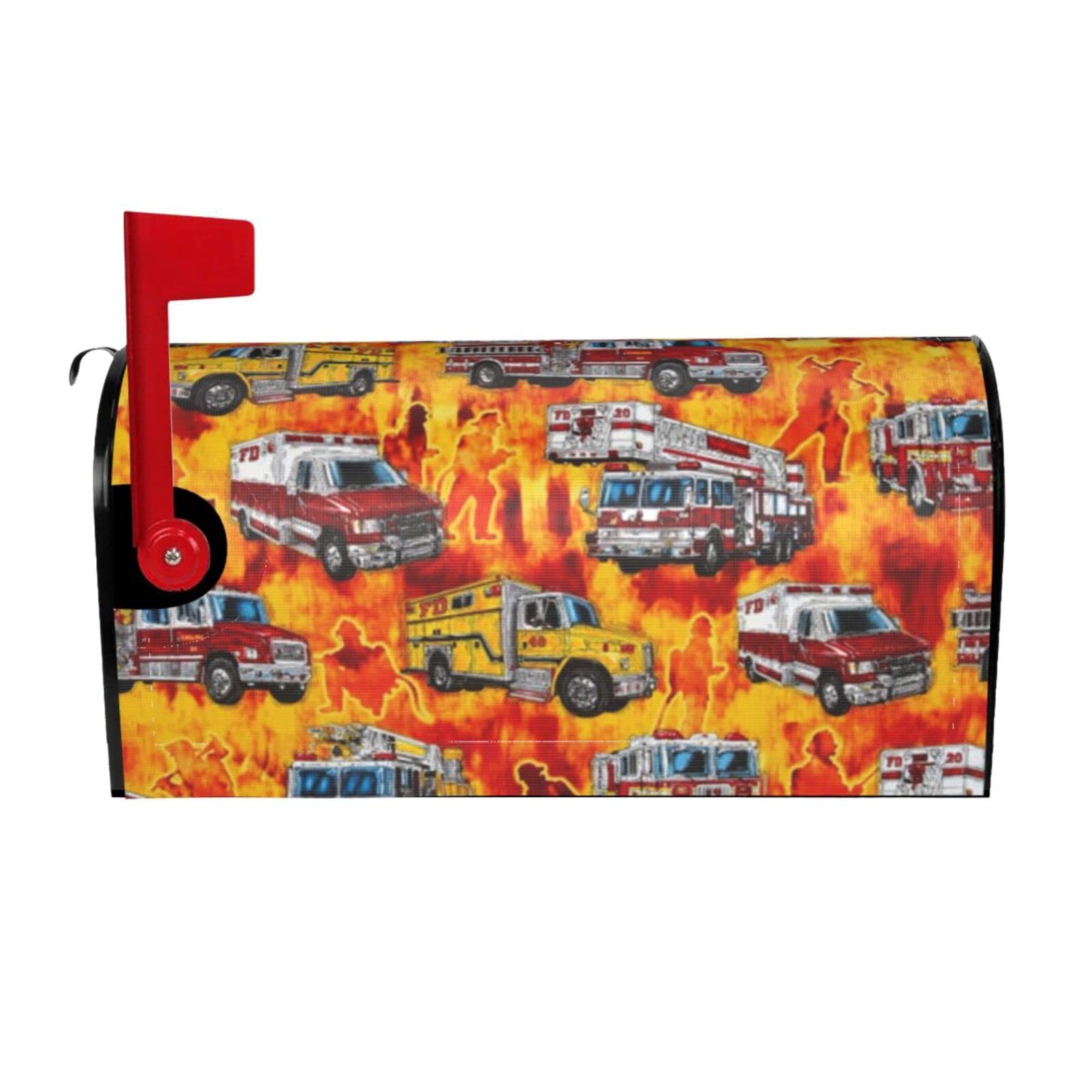 Amazon.com: Fireman Fire Truck Magnetic Mailbox Cover Standard Size ...