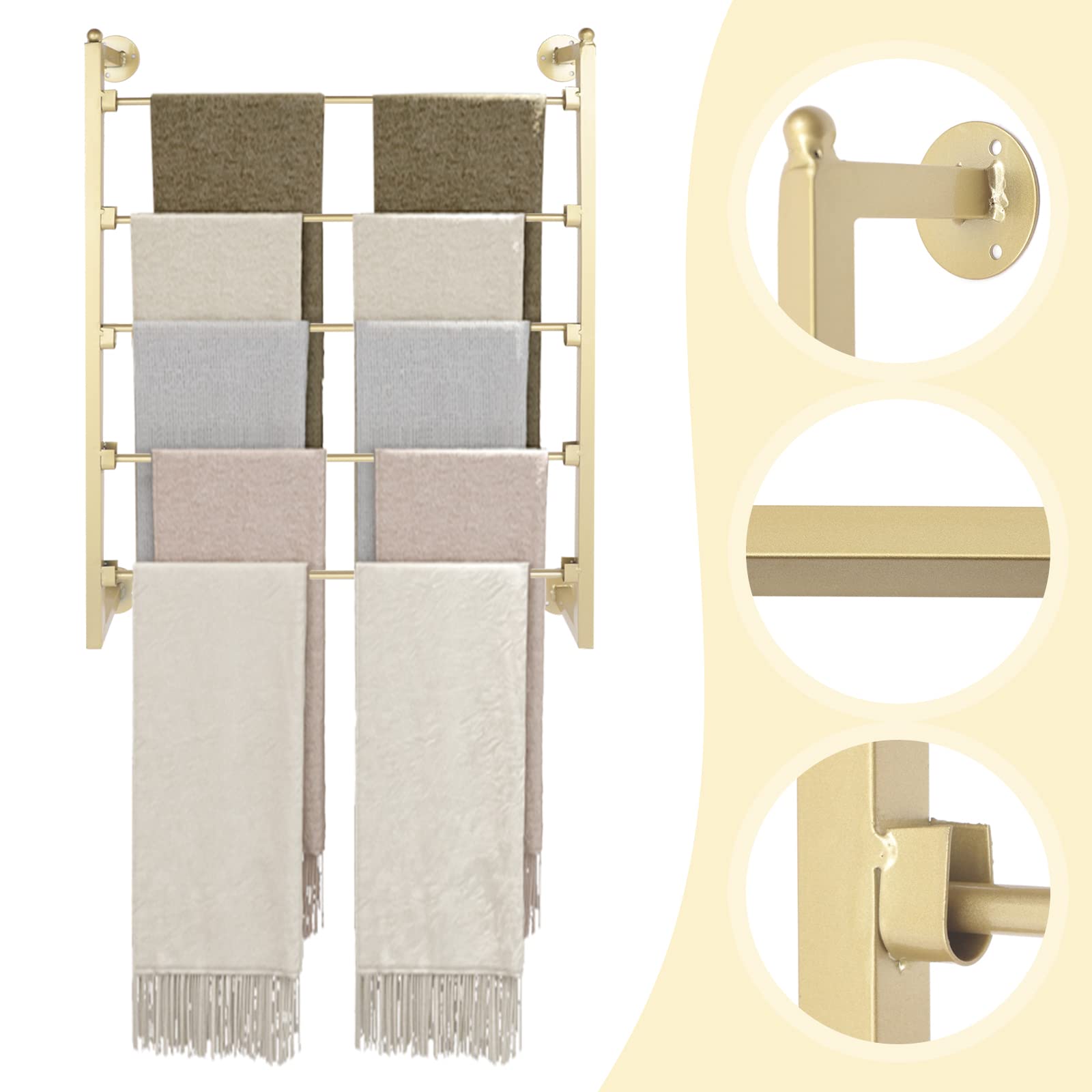 Hijab Organizer For Closet 5 Tier Wall Mounted Scarf Rack 23.6 X 29.5in ...