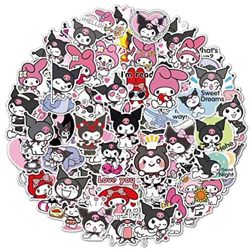 BEE&FLOWER Anime Stickers Kawaii Stickers Pack of 100 My Melody Kuromi ...