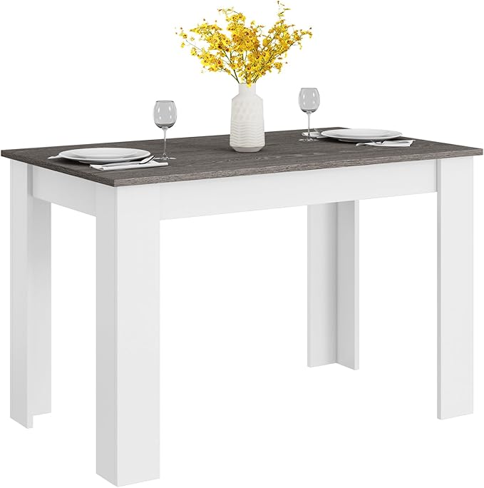 Amazon.com: Giantex Wooden Dining Table, Modern Kitchen Table for 4 ...