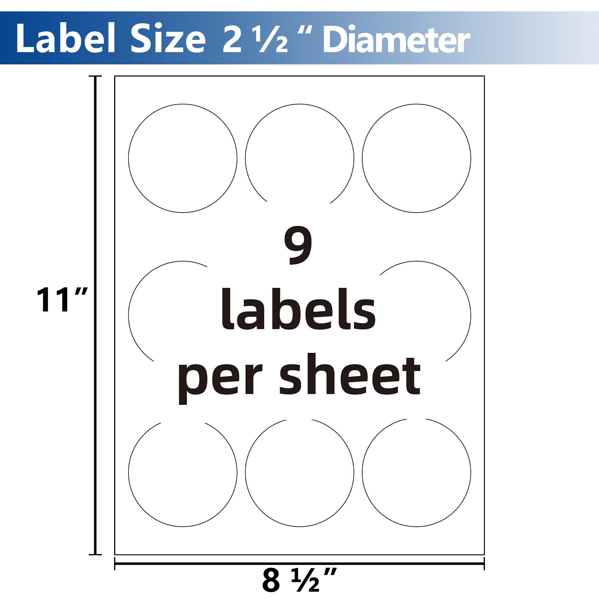 Snapklik.com : VZCPYTPM Printable Round Labels 2.5",90 Total