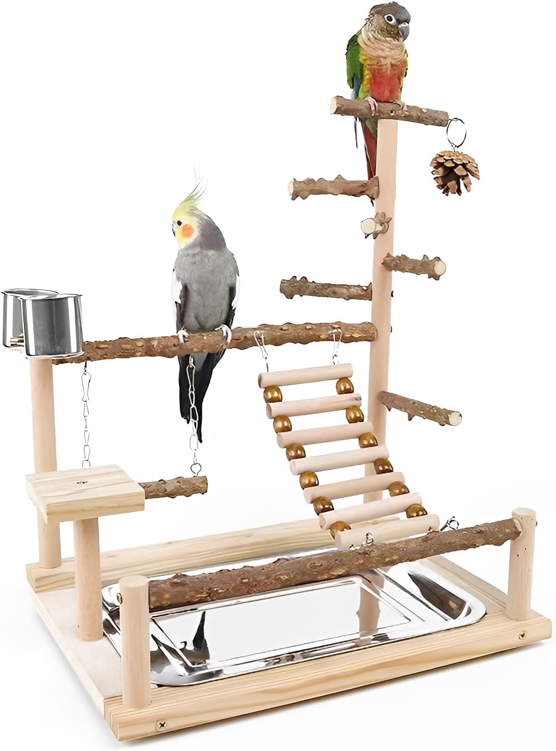 Amazon.com : Bird Toys Parrot Wooden Platform Standing Playground,Bird ...