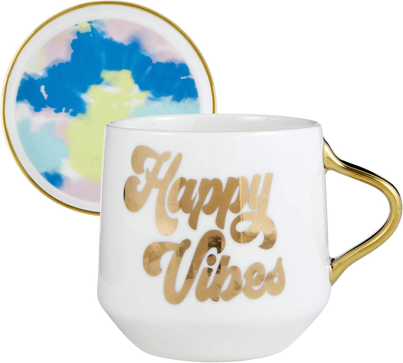 Amazon.com: Slant Collections Retro Ceramic Coffee Mug with Coaster Lid ...