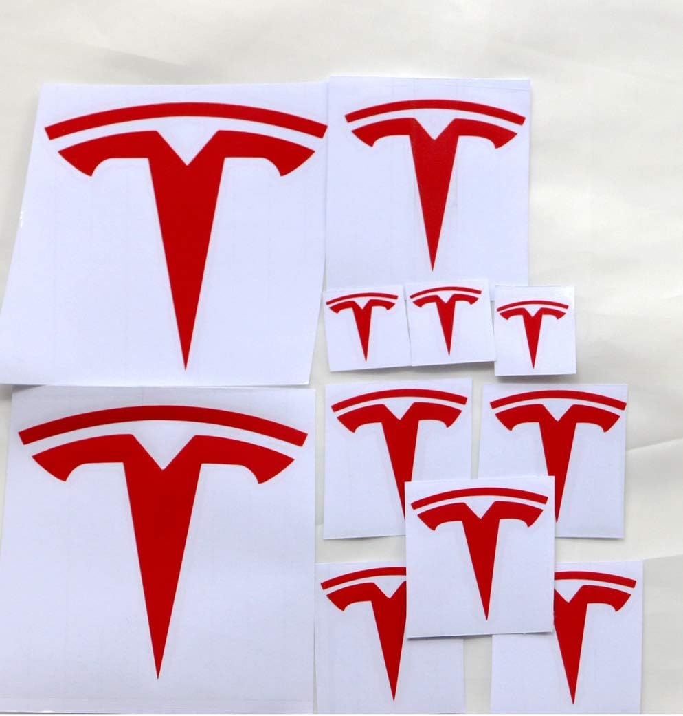 Amazon.com: for Tesla Model 3 Logo Decal Wrap - 11pcs a Set(Gloss Red)