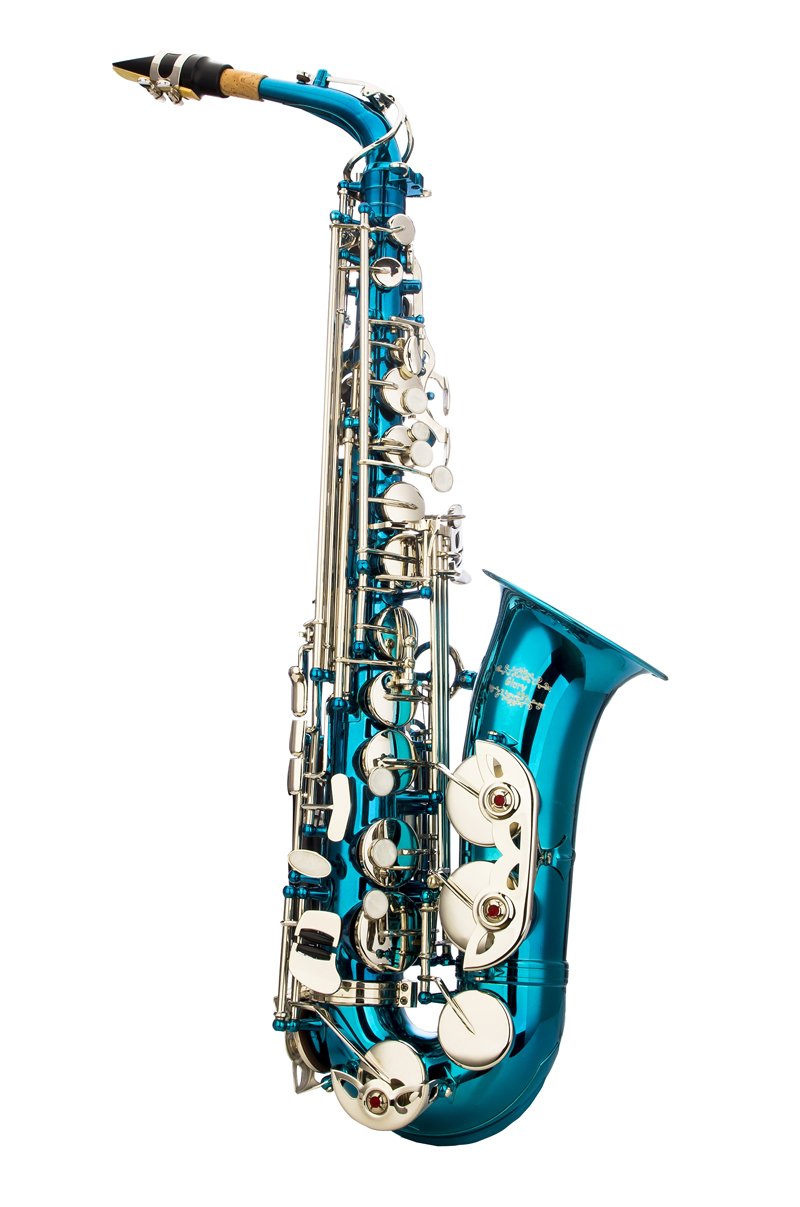 Glory Light Blue/Silver keys E Flat Alto Saxophone with 11reeds,8 Pads ...