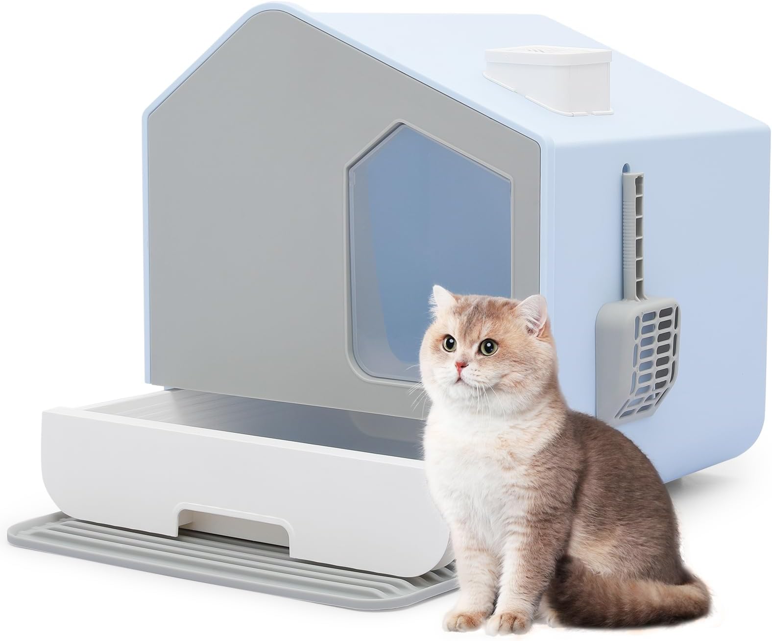 Amazon.com: MoNiBloom Covered Litter Box for Kitten, 17-Inch Modern ...