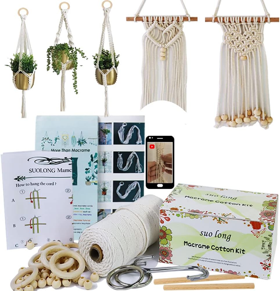 Amazon.com: Macrame Kits for Adults Beginners, 2PCS Macrame Dream ...