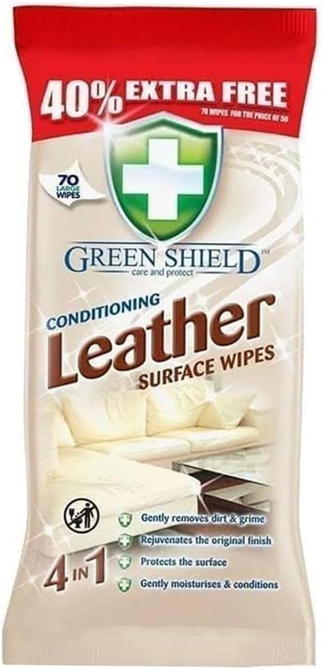 2 XGreen Shield Conditioning Leather Surface Wipes 70 Pack - Extra ...