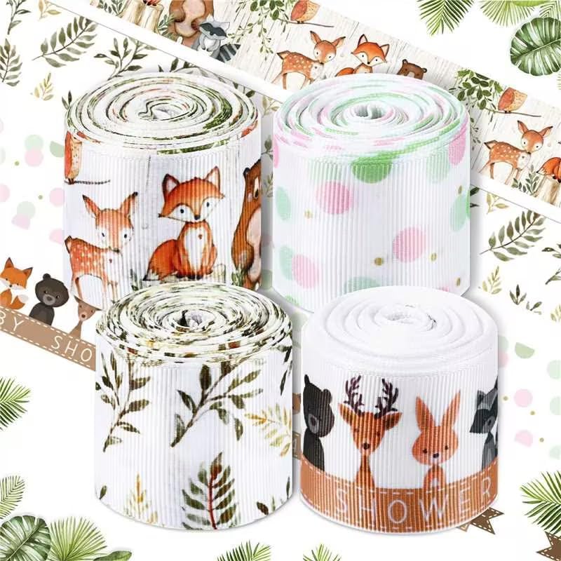 Amazon.com: 4 Rolls of 20 Yards Safari Animal Theme Ribbon 1.5 Inch ...