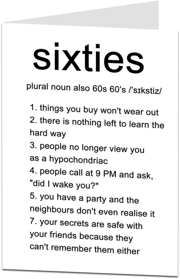 Funny 60th Birthday Card For Men Women 60 Today Joke Humour : Amazon.co ...