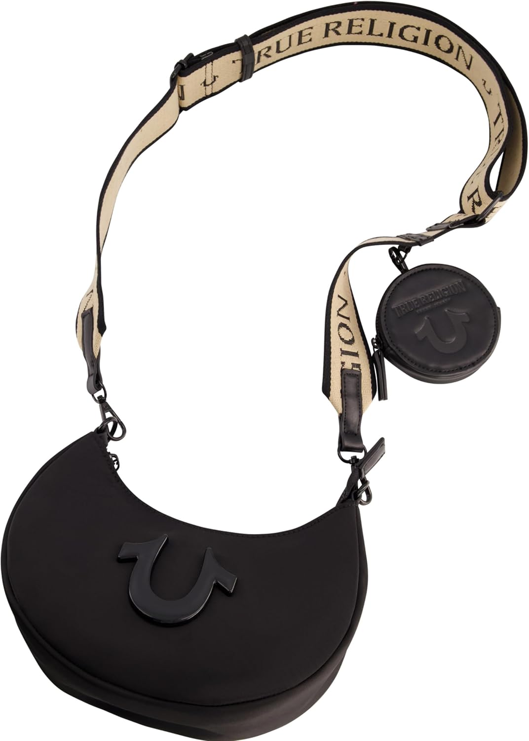 Amazon.com: True Religion Women's Shoulder Bag, Mini Crescent Hobo ...