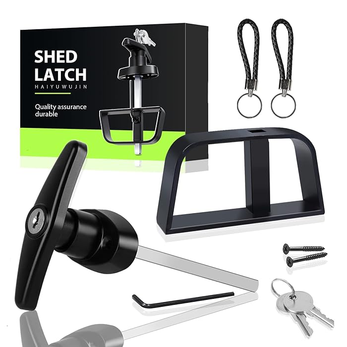 Buy Shed Door Latch T-Handle Lock Kit with 2 Keys,CIN&GO 4-1/2" Stem ...