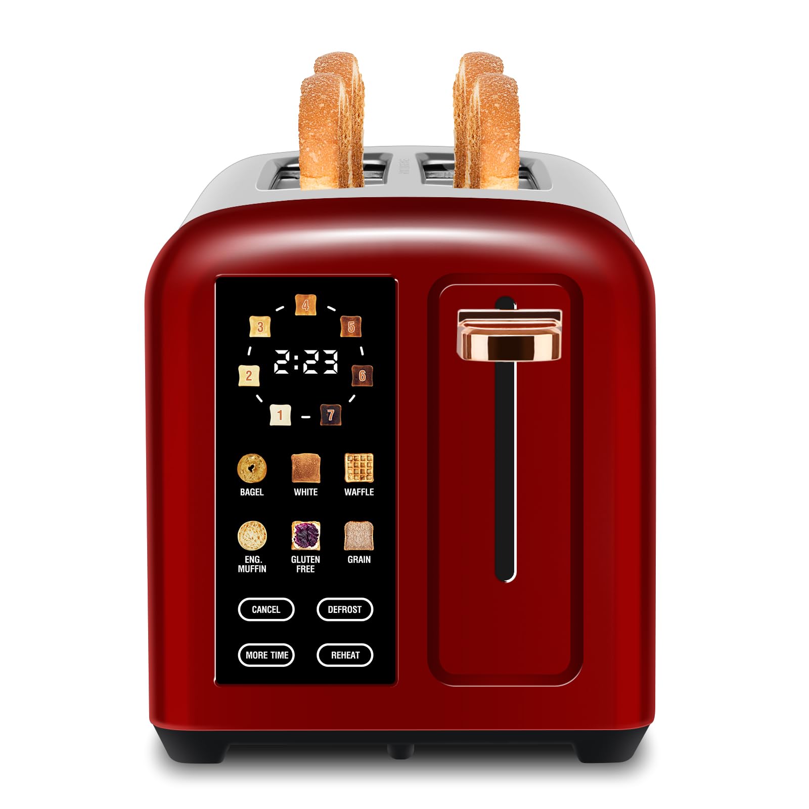 Amazon.com: SEEDEEM Toaster 2 Slice with Touch Screen, Faster Heating ...