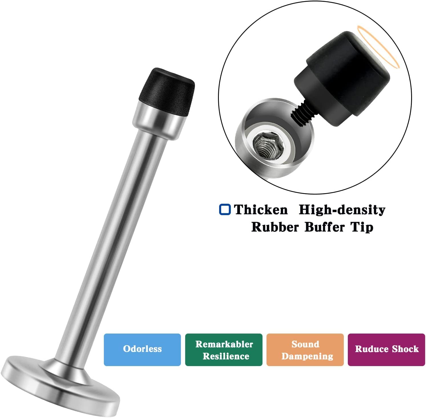 Snapklik.com : KOLAKO Door Stoppers, 5 Inch(120mm) Long Door Stop, Wall ...