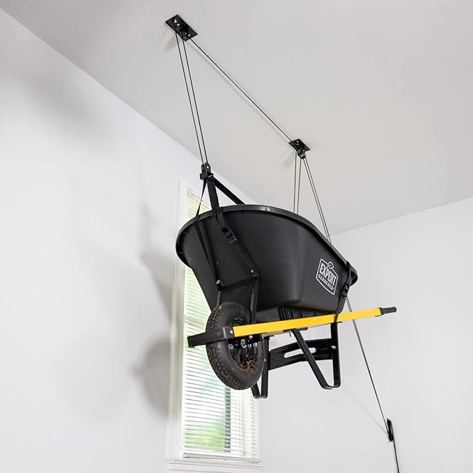 StoreYourBoard Wheelbarrow Ceiling Hoist, Garage Storage Pulley System ...