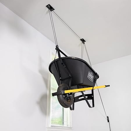 StoreYourBoard Wheelbarrow Ceiling Hoist, Garage Storage Pulley System ...