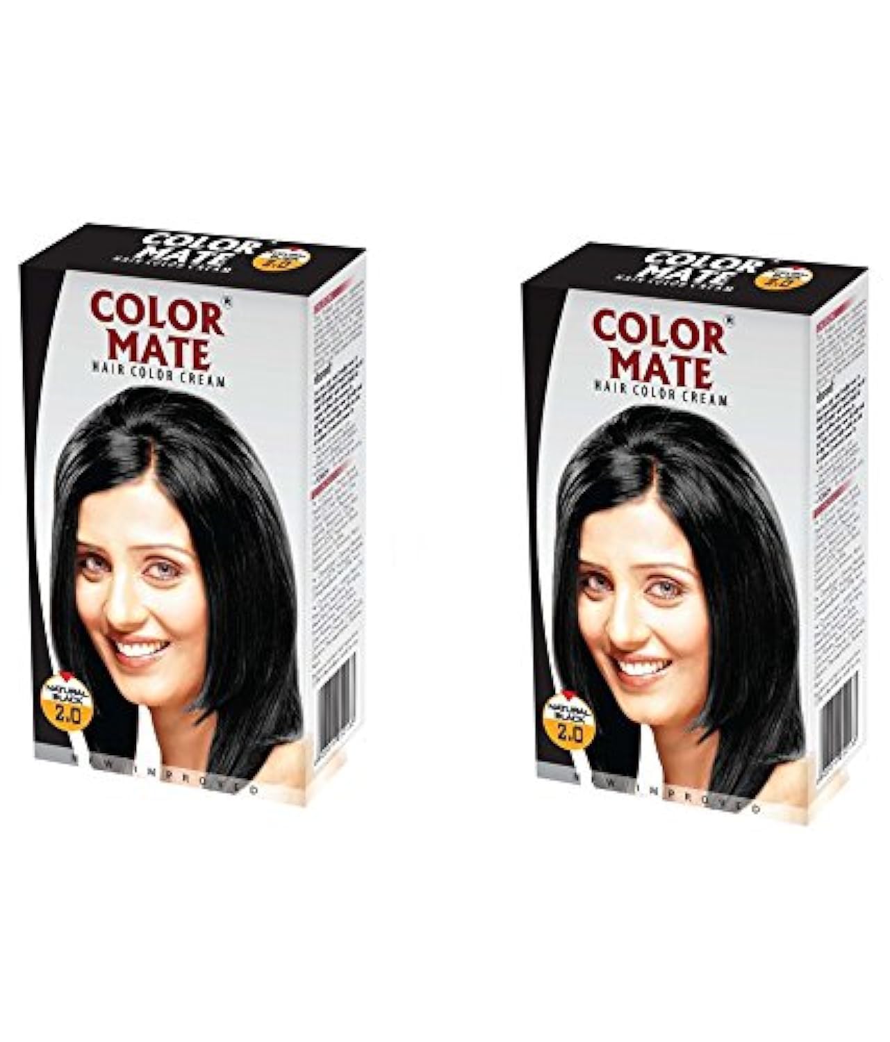 COLOR MATE Hair Colour Cream (Natural Black 2.0) - Pack of 2 : Amazon ...
