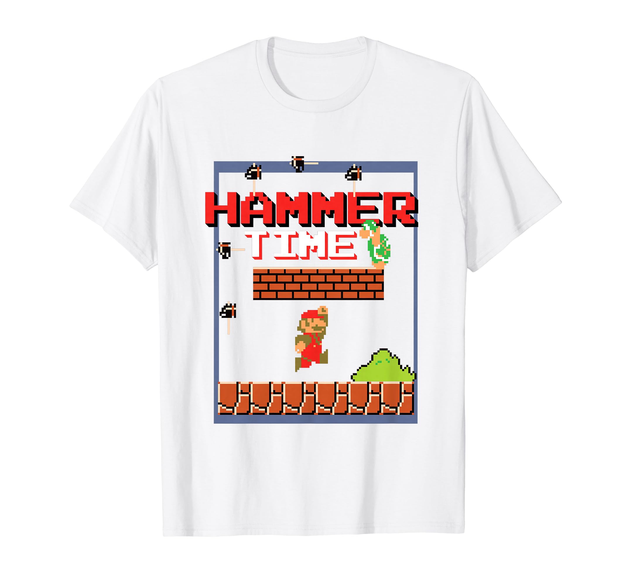 Amazon.com: Nintendo Super Mario Hammer Time Sprite Poster T-Shirt ...