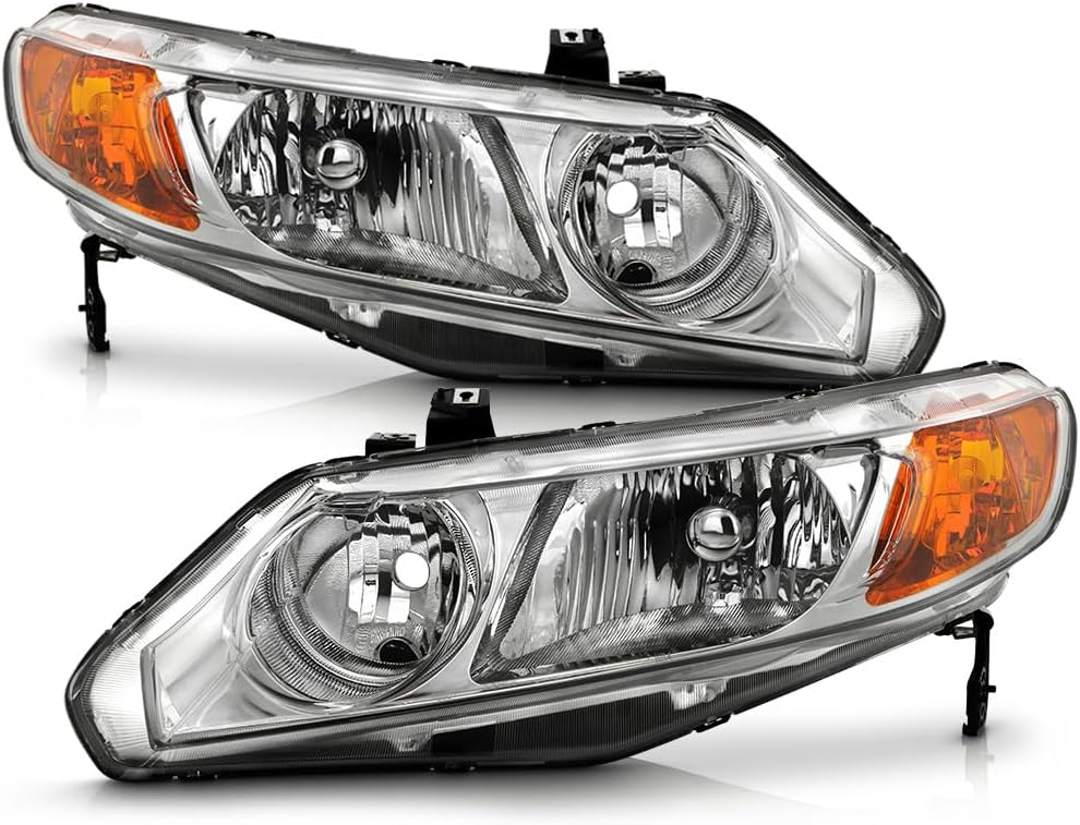 Amazon.com: VIPMOTOZ Factory Style Halogen Type Headlights Headlamps ...