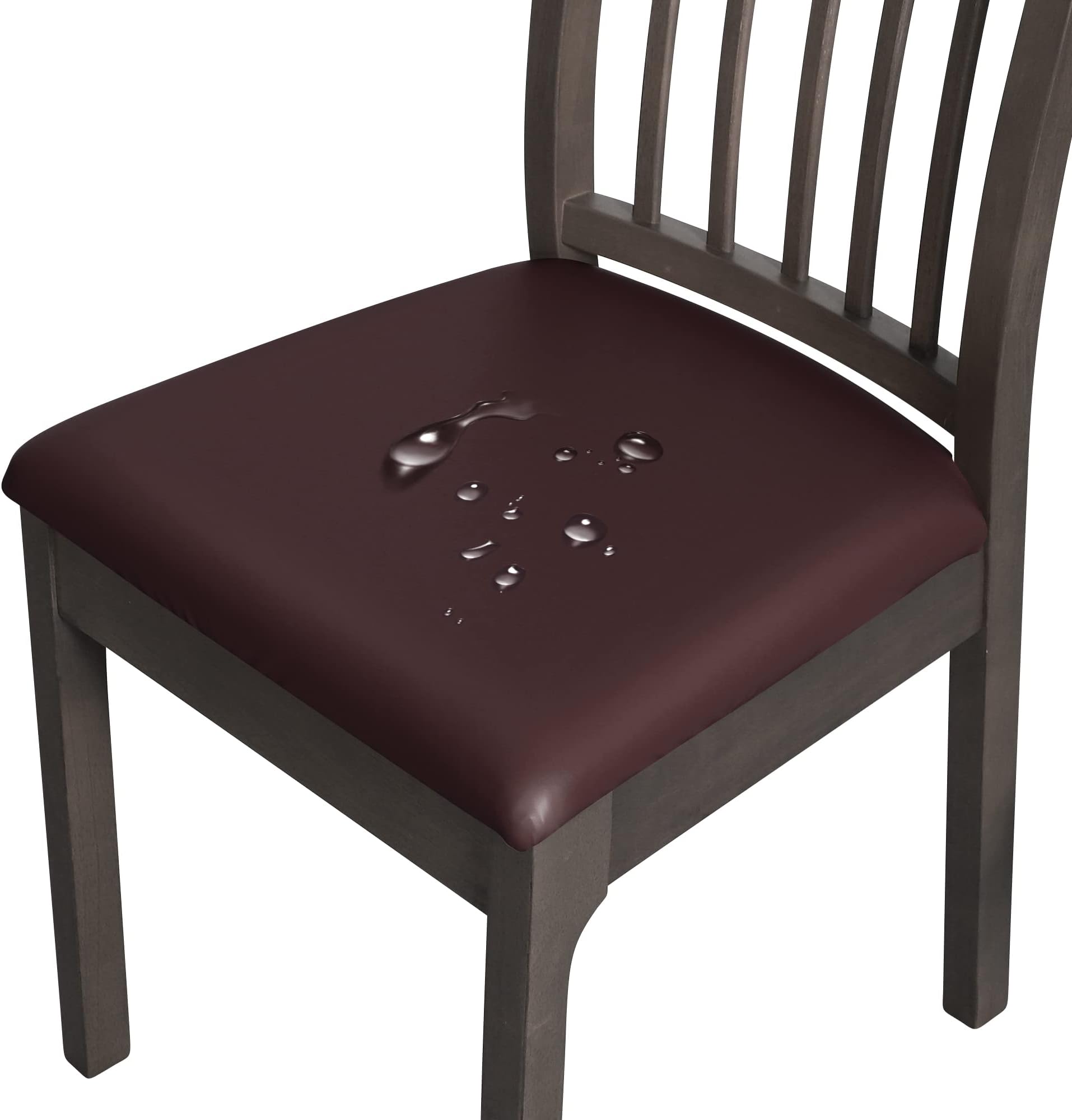 Amazon.com: Genina Waterproof PU Leather Seat Covers for Dining Chairs,Chair Seat Covers Set of ...