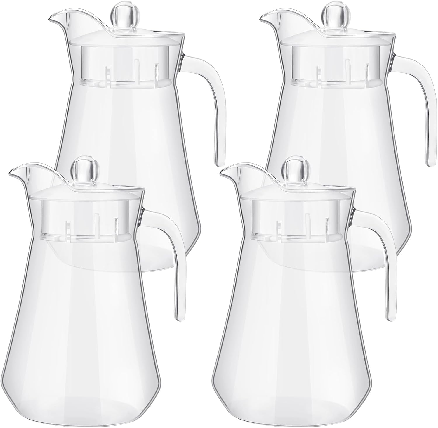 Amazon.com: Didaey 4 Pcs Plastic Pitcher with Lid and Handle 53 oz ...