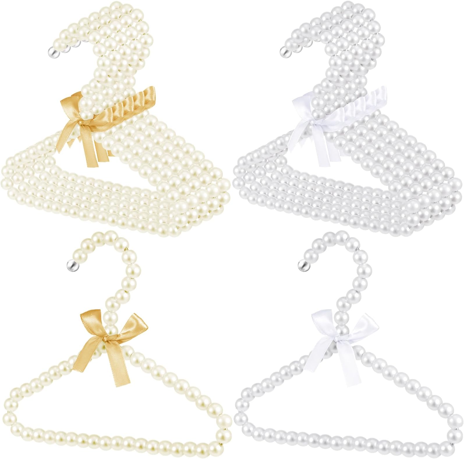 Amazon.com: 12 Pieces Pearl Beaded Clothes Hanger Mini Small Pearl ...