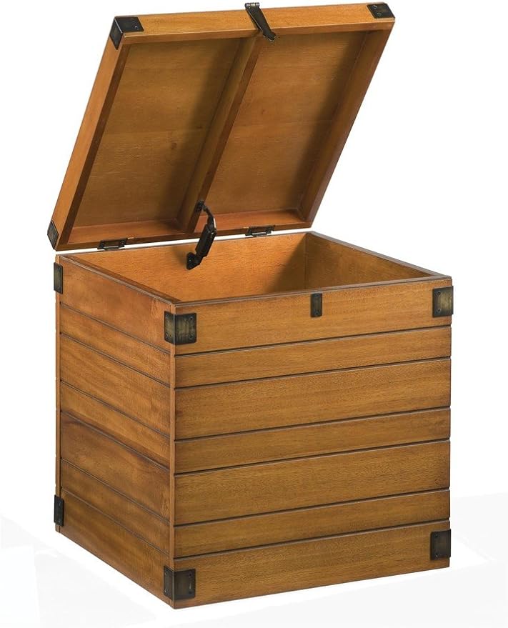Amazon.com: Home Style Cabana Banana Plank Storage Trunk, Honey Finish ...