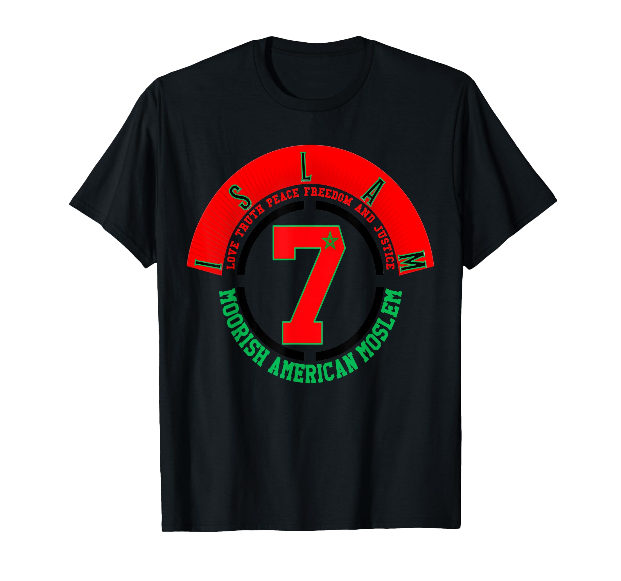 Amazon.com: Moorish American Stylized Circle 7 T-Shirt : Clothing ...