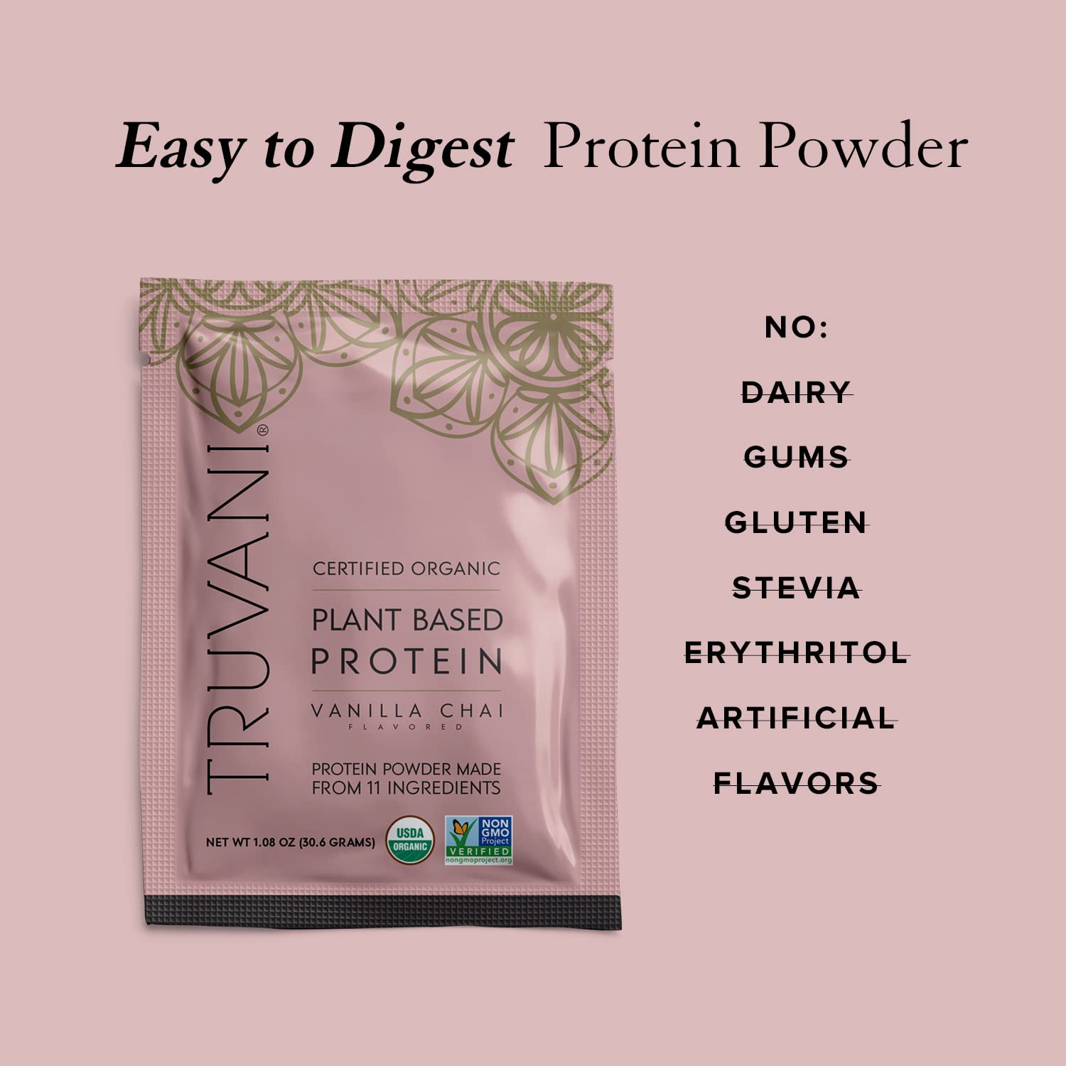 Snapklik.com : Truvani Organic Vegan Protein Powder Vanilla Chai - 20g ...