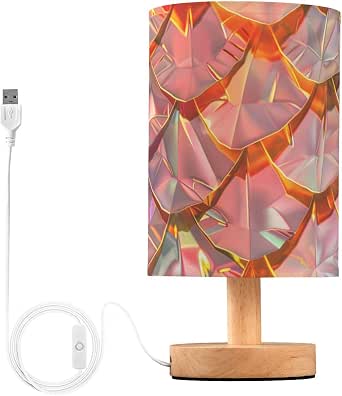MFTJYO Holographic Rainbow Fish Scale Mermaid Decor Bedside Table Lamp ...