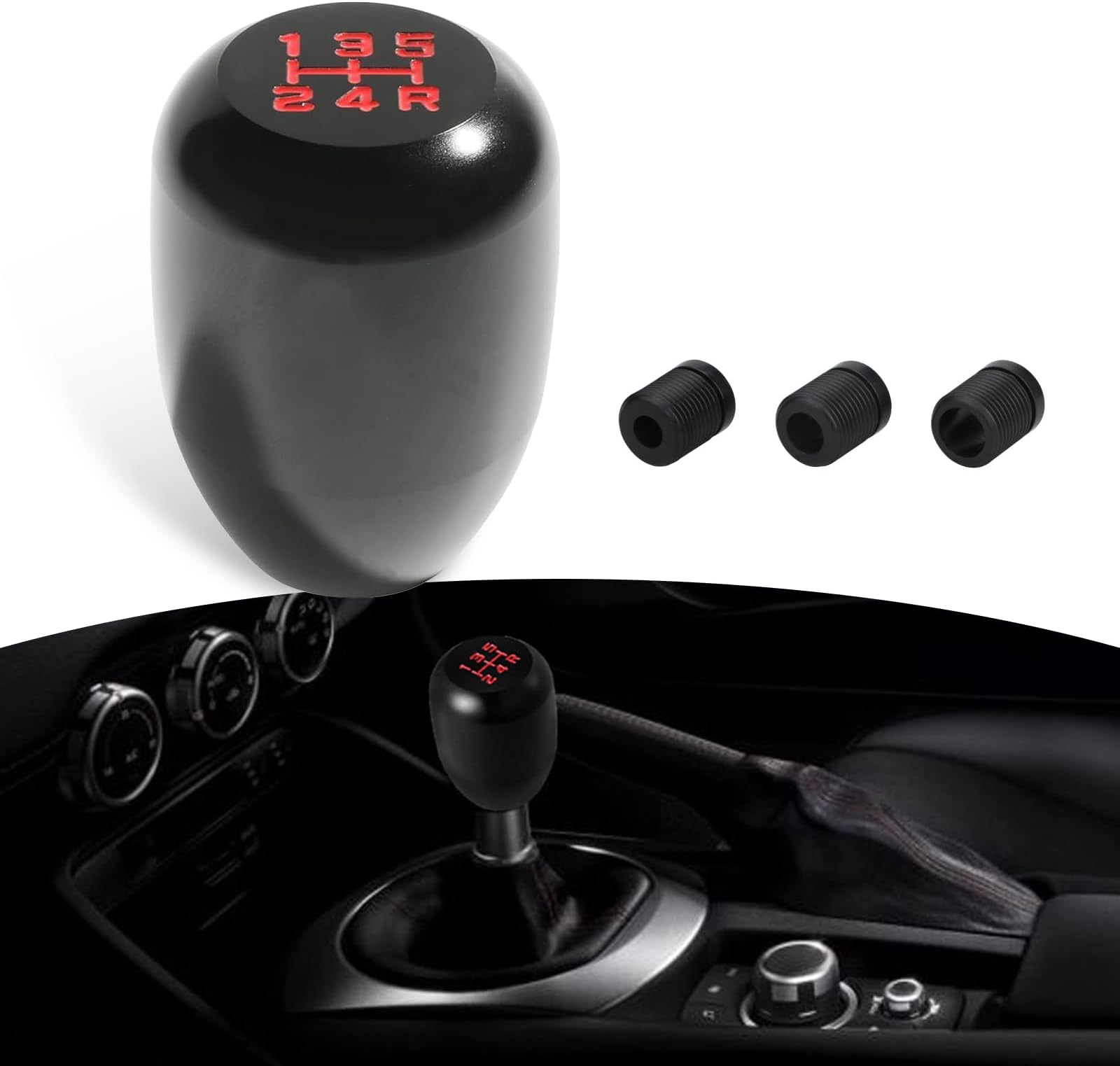 Amazon.com: cerfioo 1 PC Car Shift Knob, Alloy Rounded Easy-Grip ...