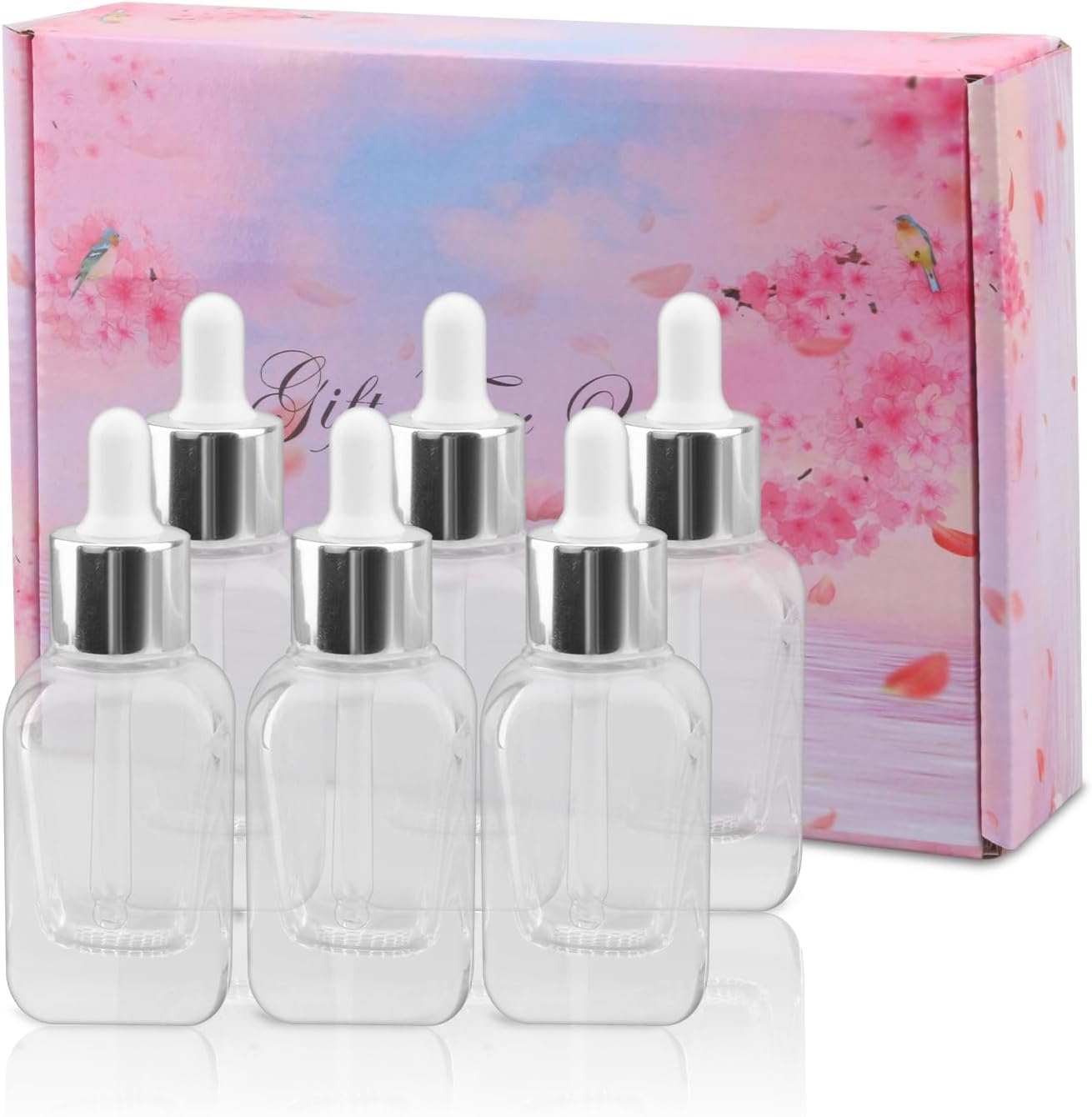 Amazon.com: Lxoraziy 6 Pack 40ml Clear Glass Dropper Bottles with Eye ...